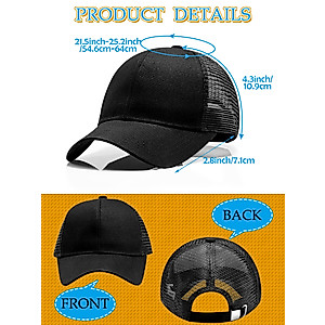 24 Pieces Blank Trucker Hats Bulk Black Mesh Baseball Caps Adjustable for Men Women Teen Sports Workout Sublimation DIY
