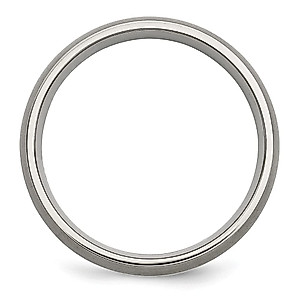 Auriga Fine Jewelry Titanium Brushed with Sterling Silver Inlay 6mm Anniversary Weeding Band Size 8.5