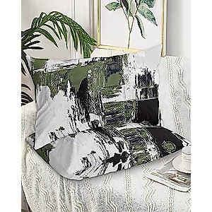 Turquoise Pillow Covers King Standard Set of 2 Bed Pillow, Watercolor White Modern Oil Painting Abstract Art Plush Soft Comfort for Hair/ Skin Cooling Pillowcases with Envelop Closure 20''x36''