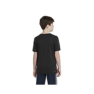 adidas Boys' Big Moisture-Wicking Athletic T-Shirt Gradient BoS Logo Short Sleeve, Black (New)
