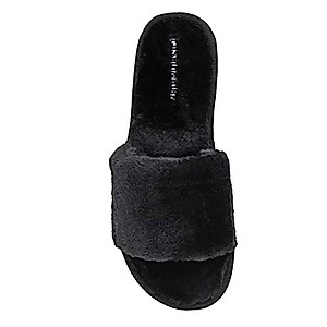 CUSHIONAIRE Women's Mushi Cozy Slipper +Memory Foam, Black 10