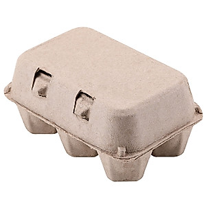 Half Dozen Egg Cartons 50 Pack, Blank Natural Pulp Egg Cartons 6 Count for Chicken Eggs Reusable, Storage Tray Strong for Holds Up to Six 6 Egg Carton Cardboard Paper Holder Container for Refrigerator