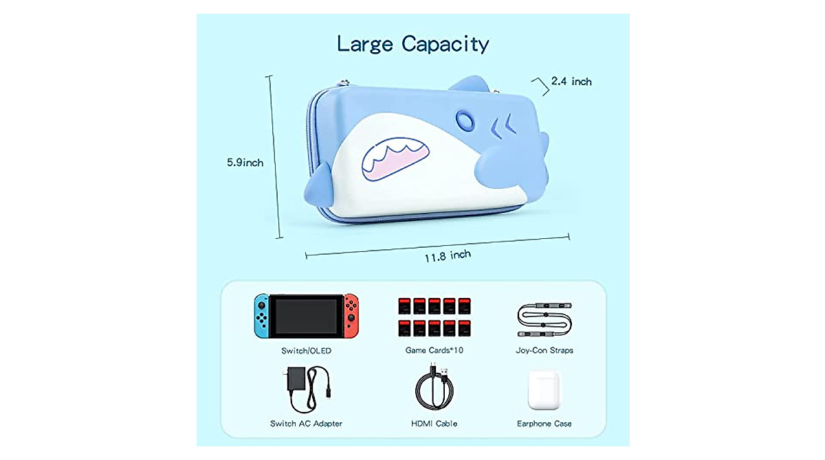 GeekShare Shark Carry Case for Nintendo Switch & OLED | Portable & Durable