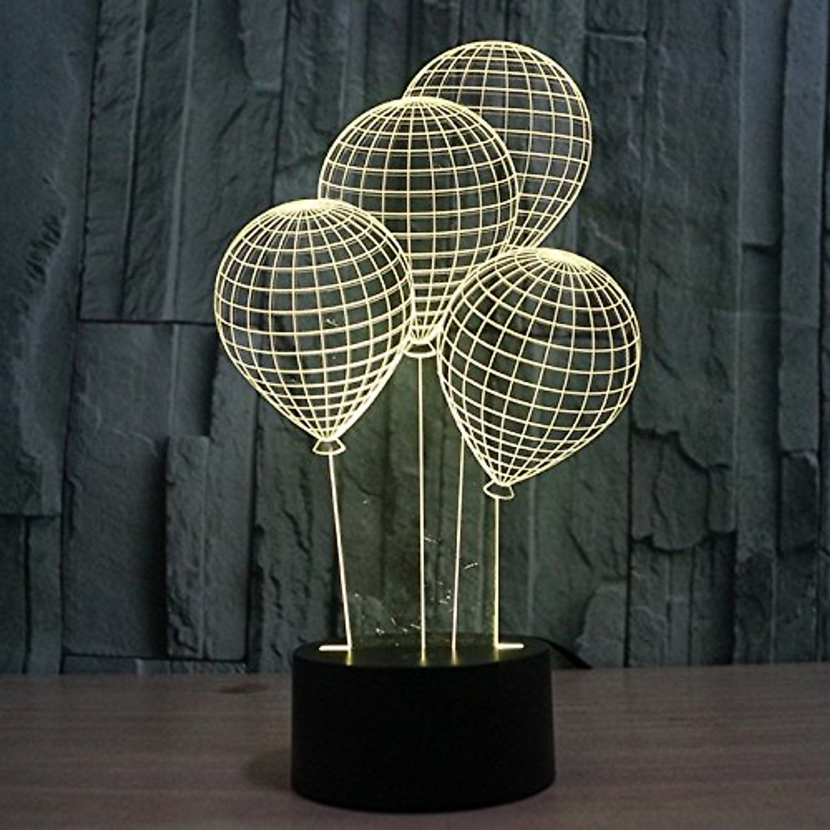 MOLLY HIESON 3D Balloon Ball Night Light Table Desk Optical Illusion Lamps 7 Color Changing Lights LED Table Lamp Xmas Home Love Birthday Children Kids Decor Toy Gift