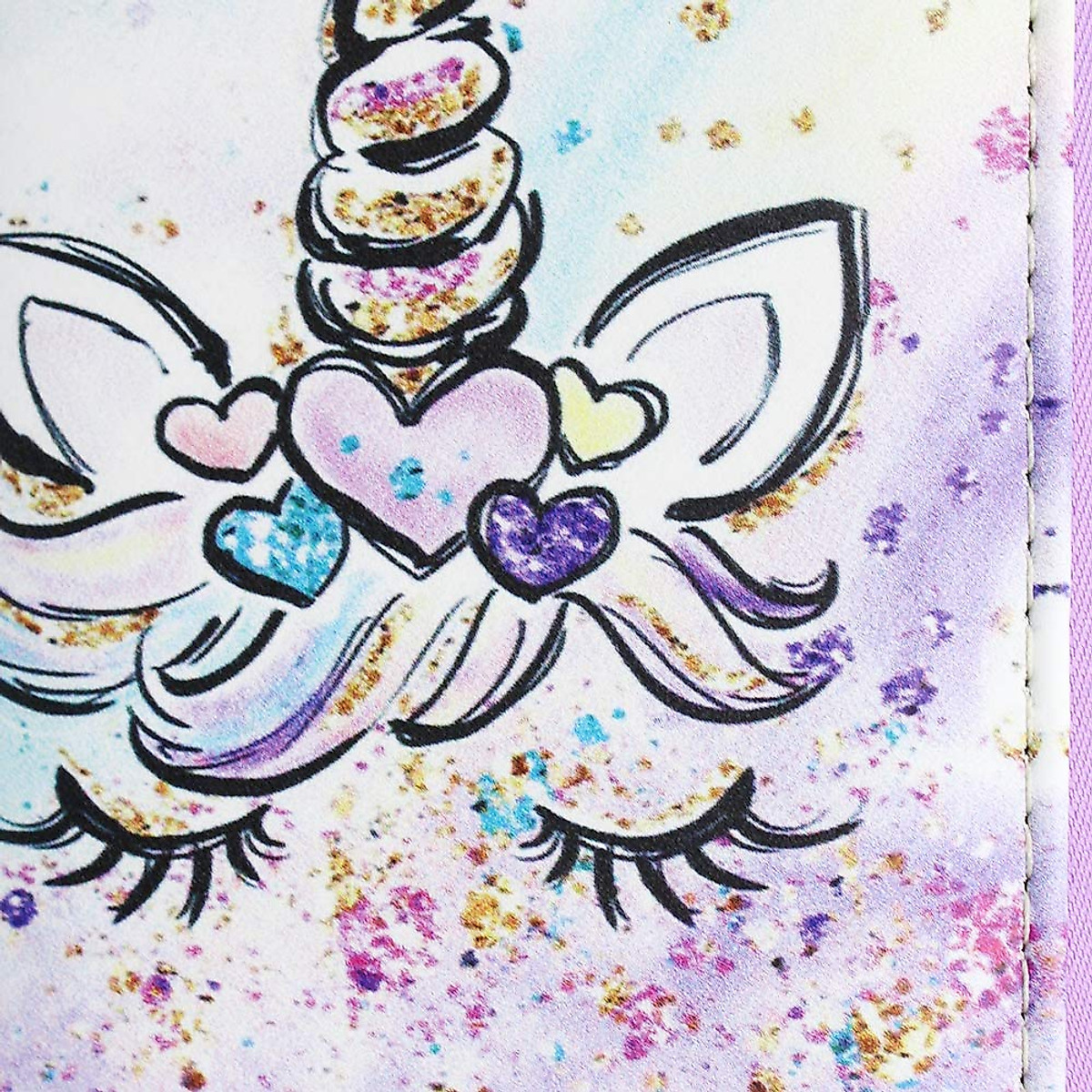 Suillty Cute Unicorn PU Leather Zip Around Long Wallet Cluth Travel Purse for Women Gilrs Ladies