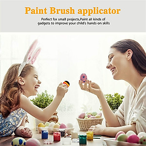 8 Pieces Flat Brush Applicator Artist Drawing Brush Diamond Art Brush for Christmas DIY Craft Gesso, Oil Paint, Acrylic Painting, Watercolor, Furniture Brush Cleaner (Red and Gold)