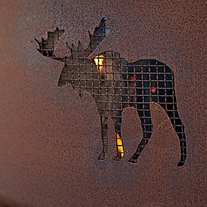 Patina Products F108, 30 Inch Moose & Trees Fire Pit