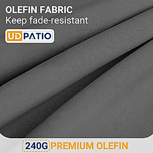 UDPATIO Oversized Aluminum Patio Furniture Set, Modern Metal Outdoor Patio Conversation Sets, Patio Sectional Sofa Set w/ 5 Inch Cushion for Patio Poolside, Deck, Grey (Include 4 Sofa Cover)