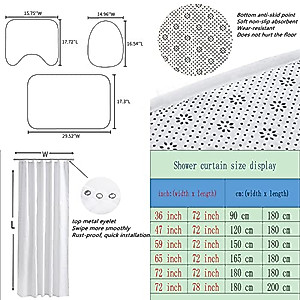 Stocauoi Sunflower 4-Piece Set Shower Curtains Waterproof, Creative 3D Shower Curtain Set, Non-Slip Rug, Toilet Lid Cover and Bath Mat, Bathroom Decoration 12 Hooks-36" X 72"