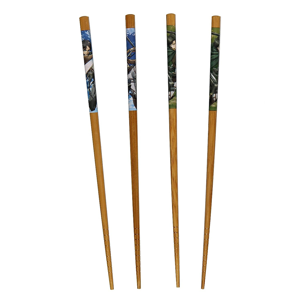Attack On Titans Bamboo Set Of 2 Collectible Anime Chopsticks 8.85 Inches Long Gift Set