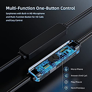 Earbuds Wired with Microphone Pack of 5, Noise Isolating Wired Earbuds, Earphones with Powerful Heavy Bass Stereo, Compatible with Any Devices with 3.5mm Interface