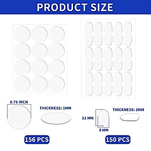 Birllaid Clear Double Sided Adhesive Dots Heavy Duty Transparent Double-Sided Tape Stickers Round &Square Acrylic No Trace Strong Adhesive Sticky Sticker for Craft DIY Art Office Supplier
