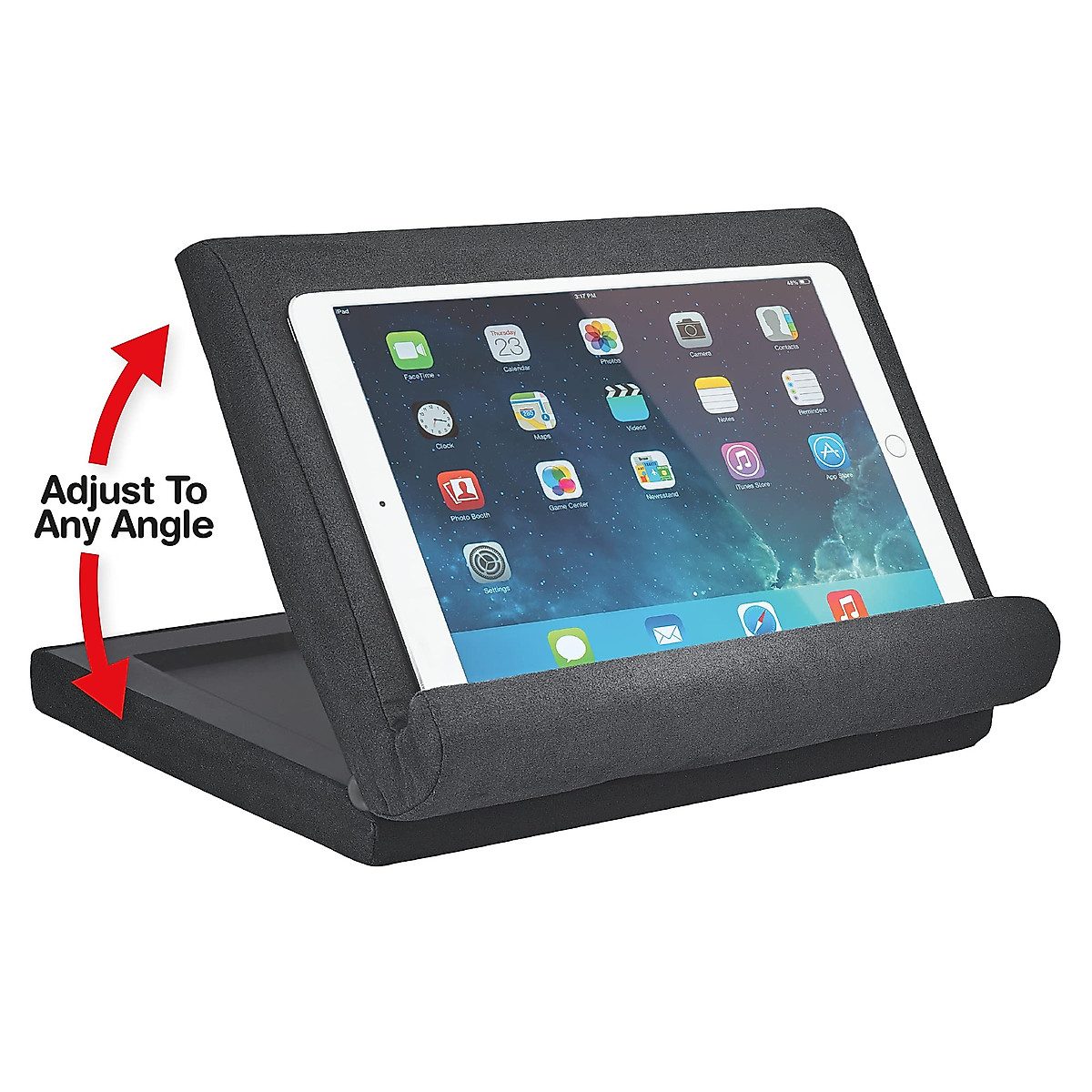 Ontel Pillow Pad Fold Away Multi-Angle Soft Tablet Stand, Gray