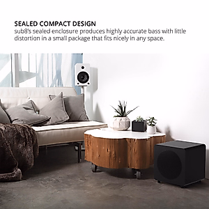 Kanto SUB8VMW Sealed Powered Subwoofer | 300W Peak Power | 8" Woofer | Matte White