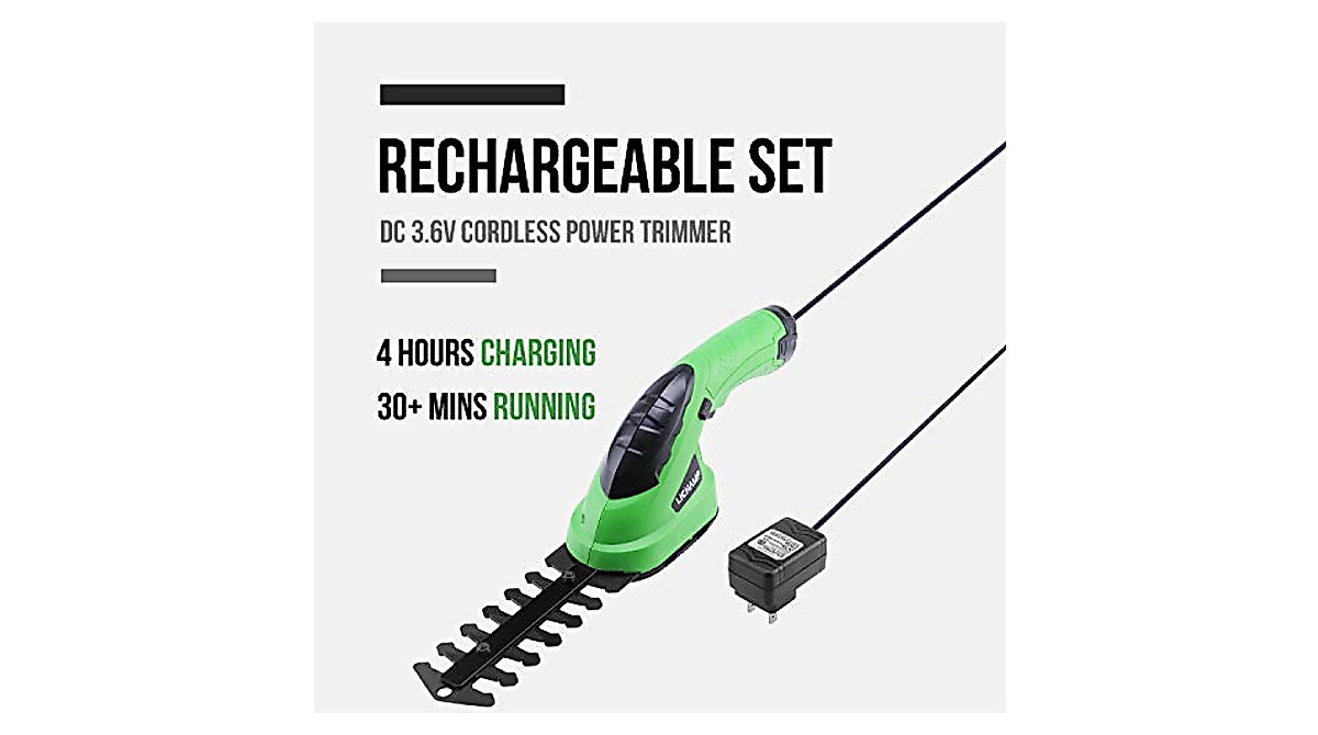 Lichamp 2-in-1 Electric Grass Shear & Hedge Trimmer - Cordless ...