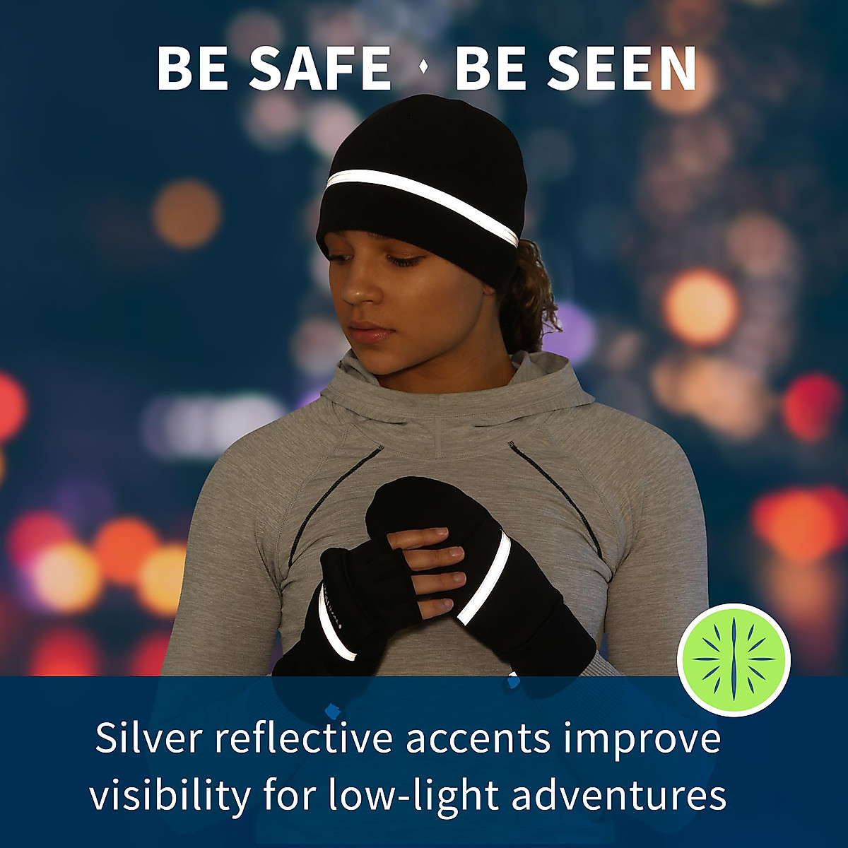 TrailHeads Womens Power Stretch Convertible Mittens,small/medium, Black