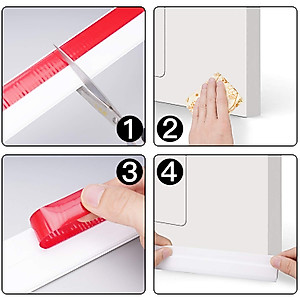 Door Draft Stopper Door Sweep Weather Stipping - Camel Home Self Adhesive Door Seal Soundproof Under Door Bottom Seal Strip Rubber Energy Saver Insulasion Weatherproof, 2" W X 39" L (White)