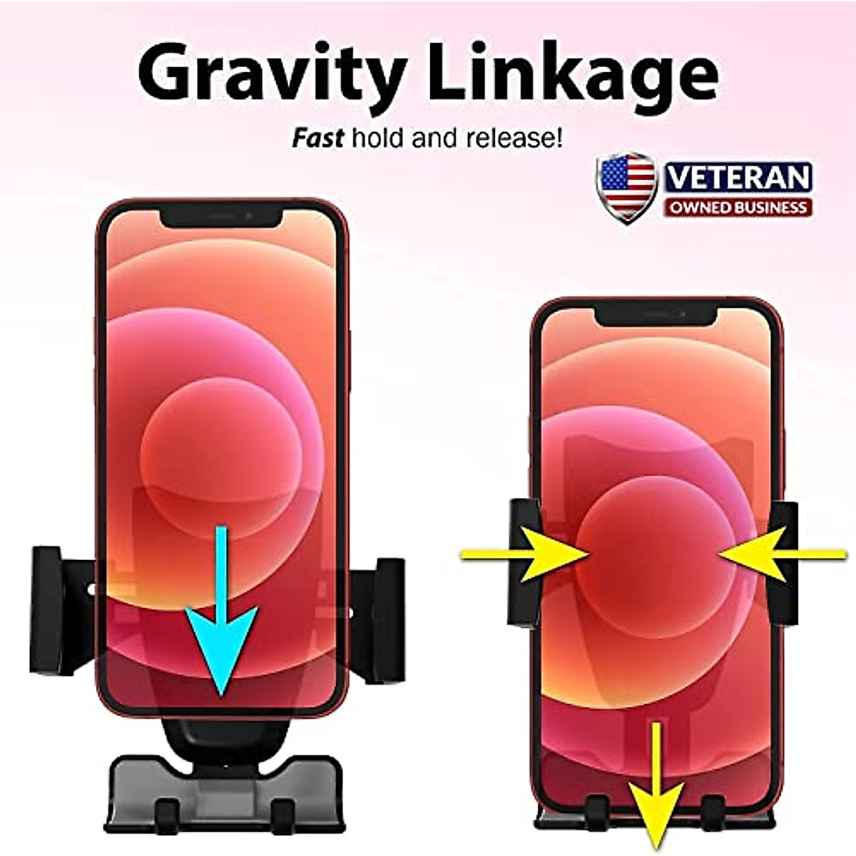 2-in-1 Phone Holder & Headphones Holder Mount for Home and Office Only by GadgetRest, Gravity Phone Mount, Fits All iPhones (Except iPhone 4),Fits All Samsung Galaxy Phones & Many More!