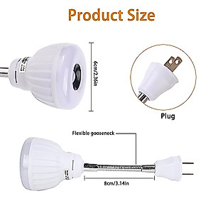 Rlawtdor Brighten Up Your Space with Our Energy-Saving LED Bulbs - Motion Sensor Night Light with Infrared Sensor, 5W, AC 85-265V, PIR Motion Detector, Plug-in (White Light, Plug)