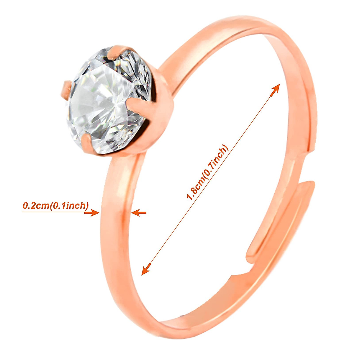 Naler Bridal Shower Rings 52 Pack Rose Gold Diamond Engagement Rings for Wedding Party Favors Table Decorations Cupcake Toppers