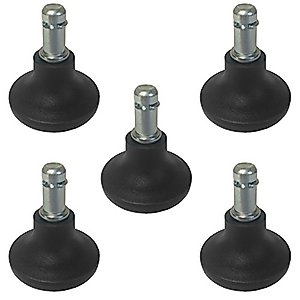 Short Bell Glides for Office, Task, & Desk Chairs or Stools - Low Profile - Replacement- (5 Pack) - S0005-5