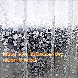 Bostofy EVA 3D Waterproof Shower Curtain Liner, Clear Extra Long Bathroom Shower Liner with Rustproof Metal Gromments and Weighted Magnet,72”Width x 84”Length