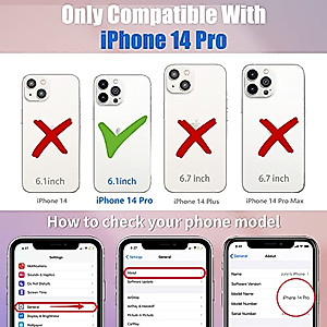 Kokaaee for iPhone 14 Pro Case Cute Skeleton Skull for Women Girls Kawaii Girly Phone Cases Funny Cool Gothic Unique Design Soft TPU Bumper Cover and Ring Holder for 14Pro 6.1 inch