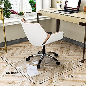 GLSLAND - 36"x 46" Glass Chair Mat/Office Chair Mat/Computer Desk Mats - 3MM Premium Tempered Glass-Hard Protect Floor Easy Glide Swivel Chairs for Carpet/Home/Office