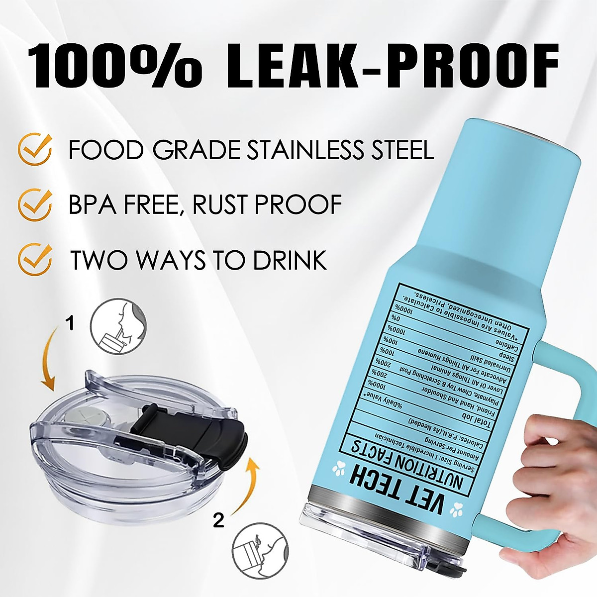 NIAXAUYT Vet Tech Gifts for Women Men, Vet Tech Tumbler Cup 40 OZ, Appreciation Gifts for Veterinarian, Veterinary Technician Gift for Birthday Graduation Christmas