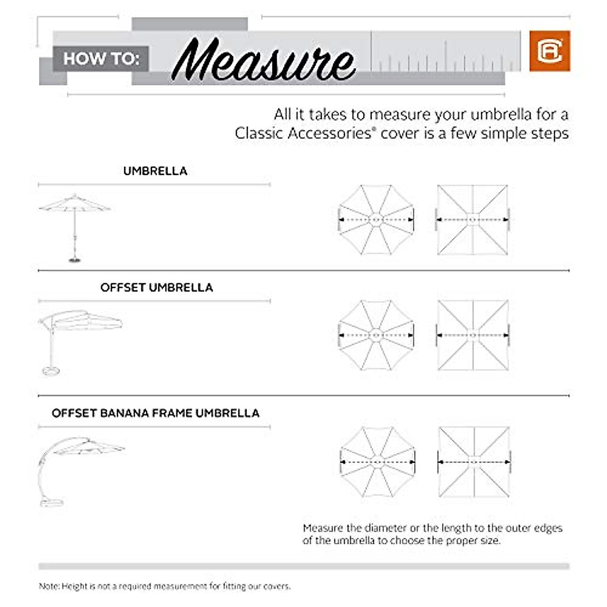 Classic Accessories Veranda Water-Resistant 13 Foot Offset Patio Umbrella & Frame Cover, Patio Furniture Covers