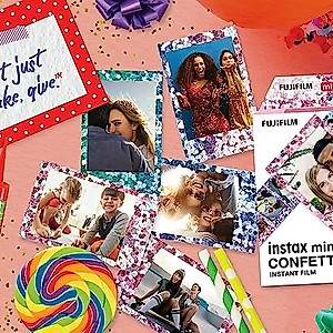 Fujifilm Instax Confetti Mini Film (10 Exposures, 3-Pack) Vibrant Colorful Instant Photos, Compatible with Fujifilm Instax Mini Cameras,Captivate Memories with Stunning Confetti Designs (3 Items)