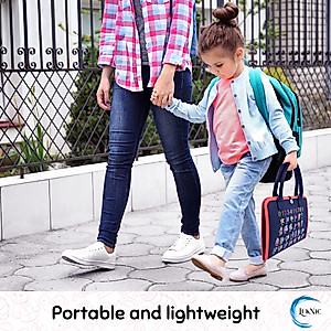 LukNic Busy Board Montessori and Sensory for Toddlers Toys for Children Learning Tool for Kids Portable Blue Felt Bag with Zipper Clock Activiti Kit