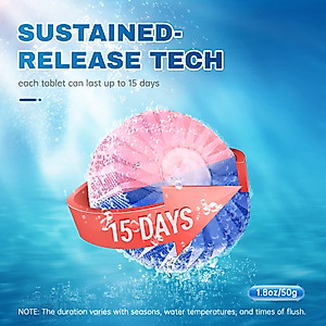 Vacplus Toilet Bowl Cleaners - 12 Pack, Upgraded Long-Lasting Toilet Cleaner, Toilet Bowl Cleaner Tablets, Prevent Various Stains