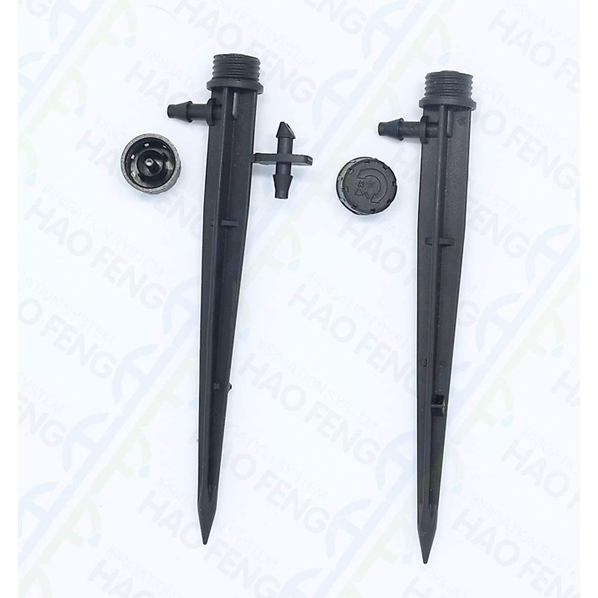 Mini Skater 360 Degree Adjustable Drip Emitters Sprayer Irrigation Drippers Sprinklers Watering Drippers on Stake Fit for 1/4 Inch (4/7mm) Drip Irrigation Tubing (Black,25Pcs)