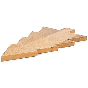 Mary Square Natural Brown Christmas Tree 15 x 7.5 Mango Wood Christmas Cheese Cutting Board