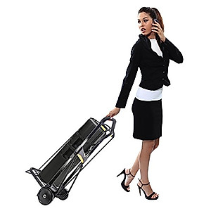 Kantek Ultra-Lite Folding Cart with Locking Telescoping Handle, 200-Pound Capacity, 11-Inch x 13.25-Inch Platform, Black (LGLC200)