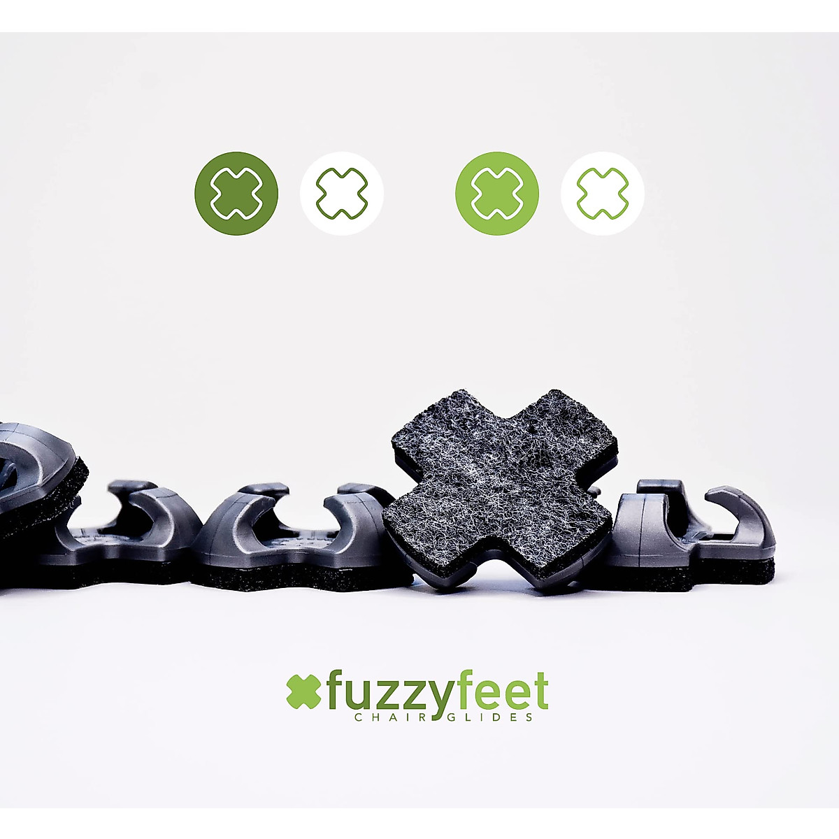 Fuzzy Feet Chair Glide [100 Count] Made in The USA | Noise Cancelling Long Lasting Floor Protection | Heavy Duty Breathable Latex-Free Anti-Rust Design | Easy to Apply Teacher Classroom Supplies