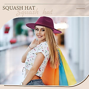 Mepase 4 Pcs Women's Classic Wide Brim Felt Hats - Adjustable Trendy Hats for Wedding, Prom, Party, Club, Camping in 4 Colors