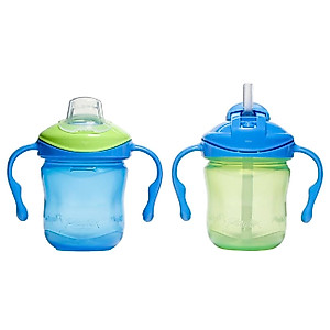 Playtex Baby Sipsters Stage 1, Straw and Soft Spout, Trainer Starter Kit - Blue & Green, 2 Count