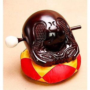 UXOWOXU Chinese Buddhism Temple Wooden Drum Block Musical Instrument with Mallet Solid Hardwood Percussion Rhythm Blocks