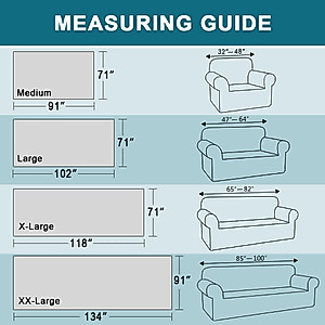 Turquoize Cotton Sofa Cover Couch Cover Navy Couch Protector Sofa Throw Cover for Couches Washable Sectional Sofa Couch Covers for Dogs Feature Geometrical Woven Fabric(71"x 102",Large, Navy)