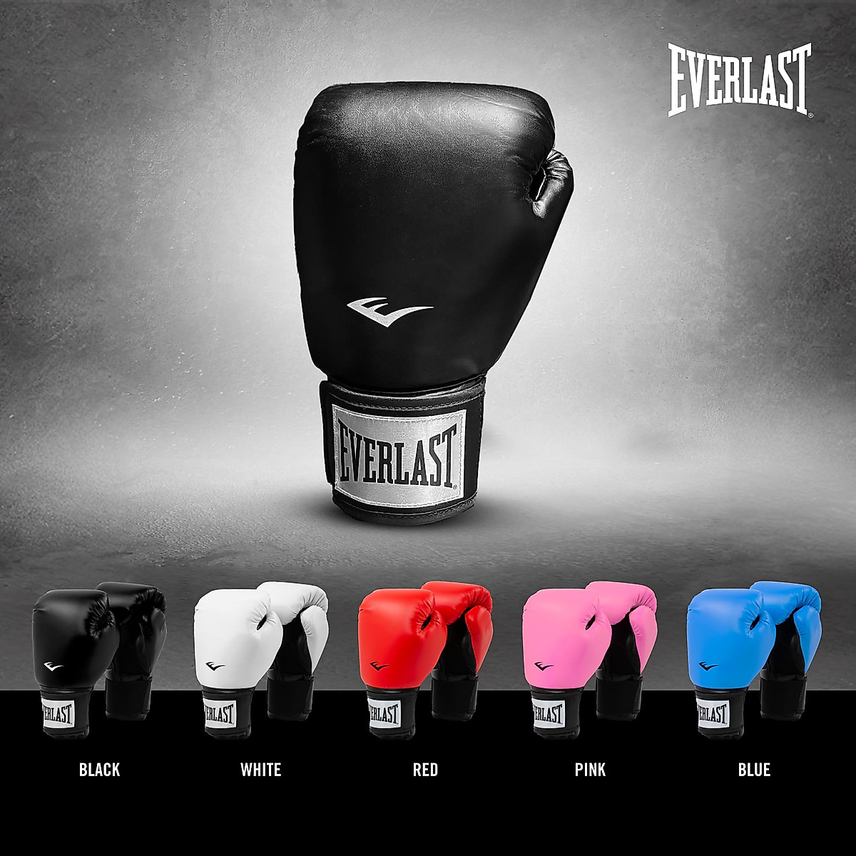 Everlast Prostyle 2 Boxing Gloves, Entry Level Training Gloves for Men and Women, Secure Fit Hook and Loop Closure & Ventilation, Heavy Bag & Speedbag Training 12 oz (White)