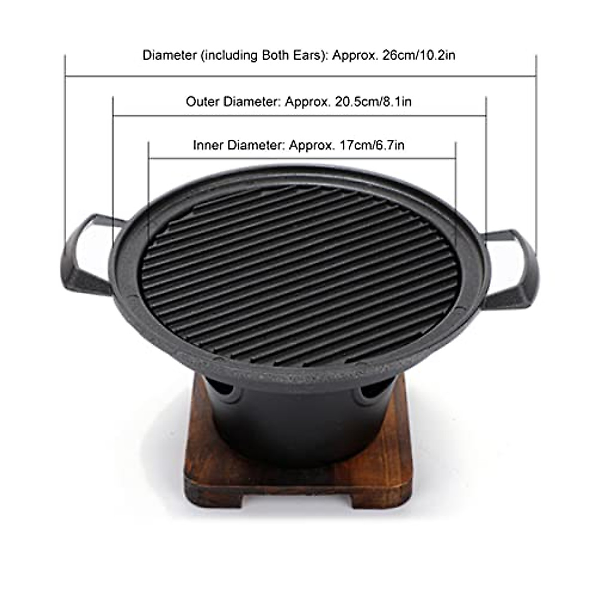 VBESTLIFE Small Tabletop Grill, Portable Charcoal Grill, Prevent Sticking, Smokeless Charcoal Grill for Indoor, Home BBQ Grill, Practical