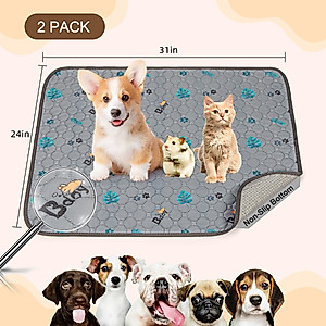 Bregdosy Super Absorbent Washable Pee Pads for Dogs Large 31"x24",2Pack Reusable Dog Pee Pads, Non-Slip and Leak-Proof Potty Pads,Puppy Pads Pet Training Pads for Whelping,Potty Training…