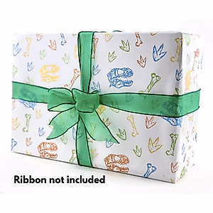 Stesha Party Dinosaur Gift Wrapping Paper Birthday Wrap Folded Flat 30 x 20 Inch (3 Sheets)