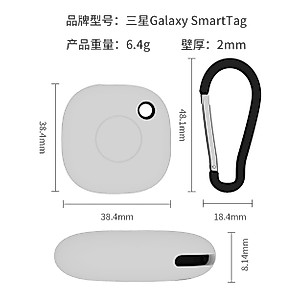 BLLQ Soft Silicone Cover Case with Key Ring Keychain Clip Compatible with Samsung Galaxy SmartTag + Plus/Sam Sung Galaxy SmartTags,3 Pack, Black/White/Red