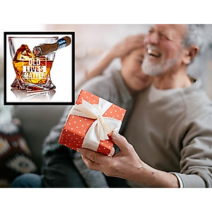 Bezrat Old Lives Matter Whiskey Scotch Glass 12 oz - Father Day or Retirement Gag Gifts - Senior Citizens Whiskey Glasses Funny Personalized Birthday Gift for Dad, Grandpa from Daughter, Son, Kids