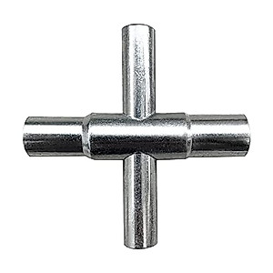 BearHut 4 Way Sillcock Key Wrench, 1/4", 9/32", 5/16", 11/32" Water Utility Key for Faucet, Spigots and Most Valves, 1 Pack