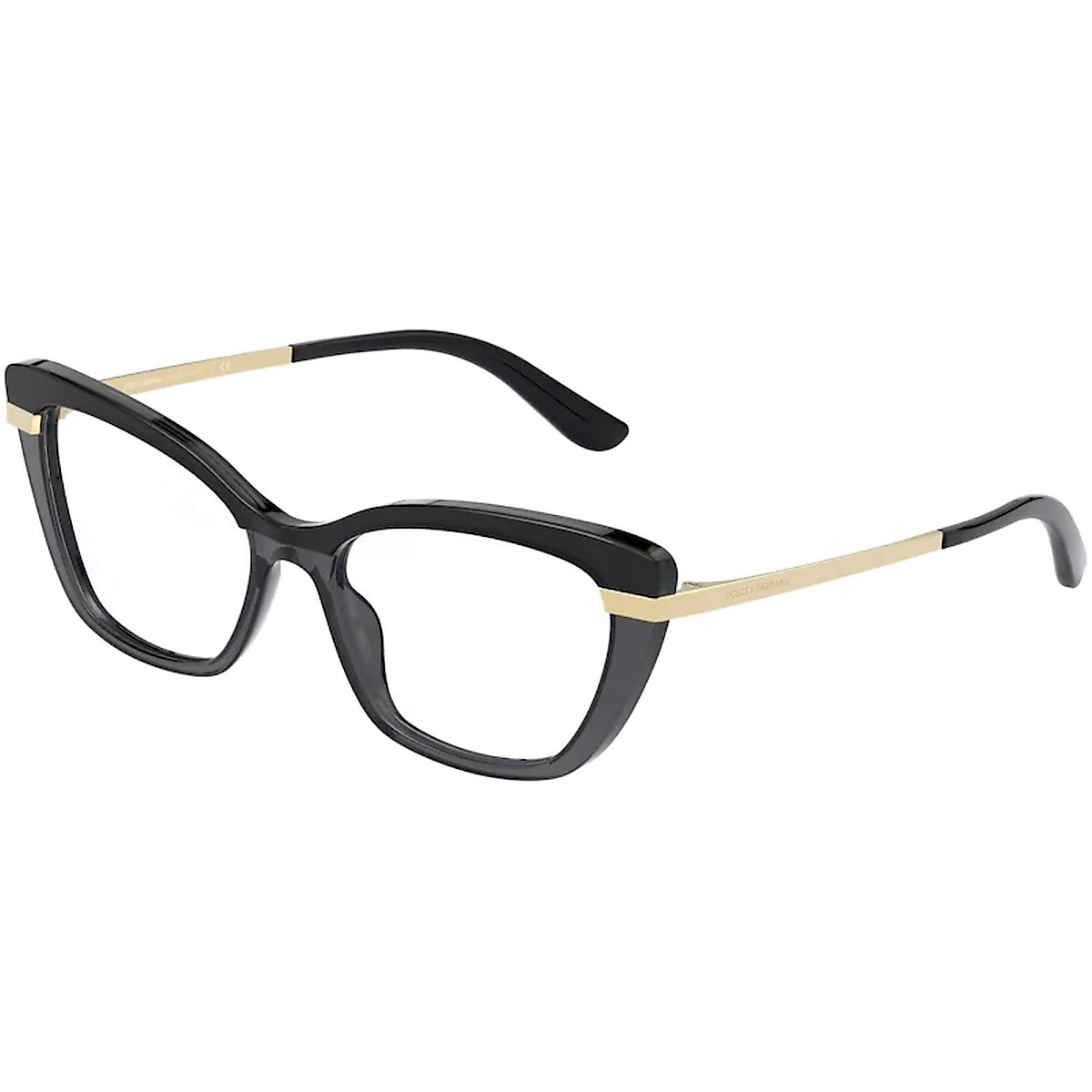 Dolce & Gabbana DG3325-3246 Eyeglass Frame BLACK ON TRANSPARENT BLA w/DEMO LENS 54mm
