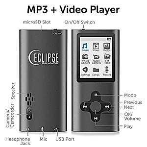 Pro 4GB Video and MP3 Player, FM Tuner, with Camera, Rechargeable Battery, Ultra Compact Design